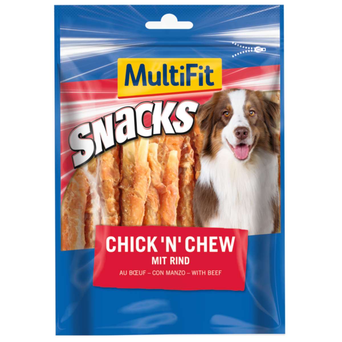 MultiFit Snack Chicken Chew N.4 con Manzo - Arcaplanet.it