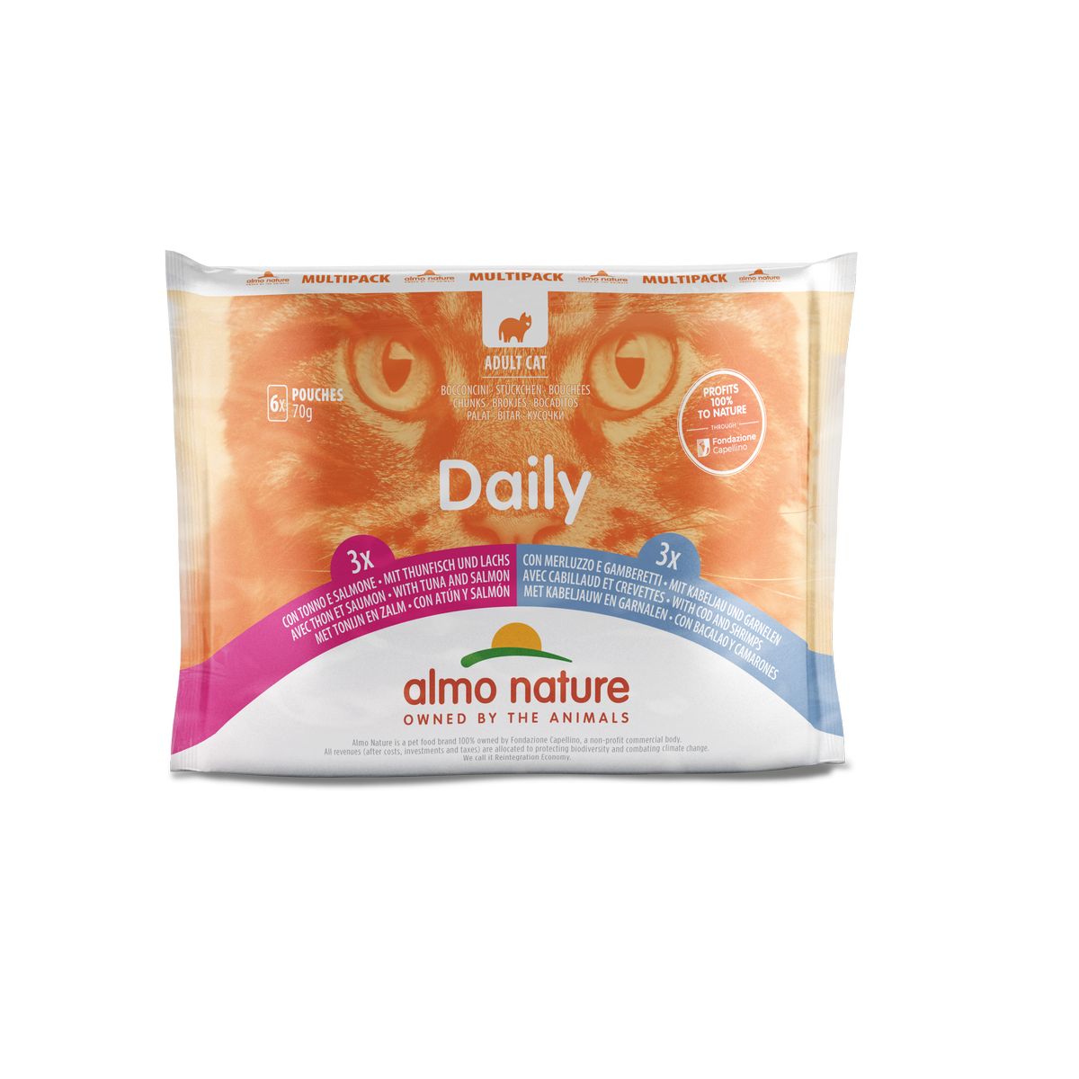 Almo Nature Daily Cat Busta Multipack 6x70G - Arcaplanet.it